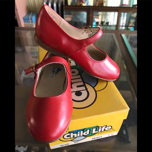 Child Life | Shoes | Nib Child Life Shoes Size 7 Red Leather Mary Janes ...